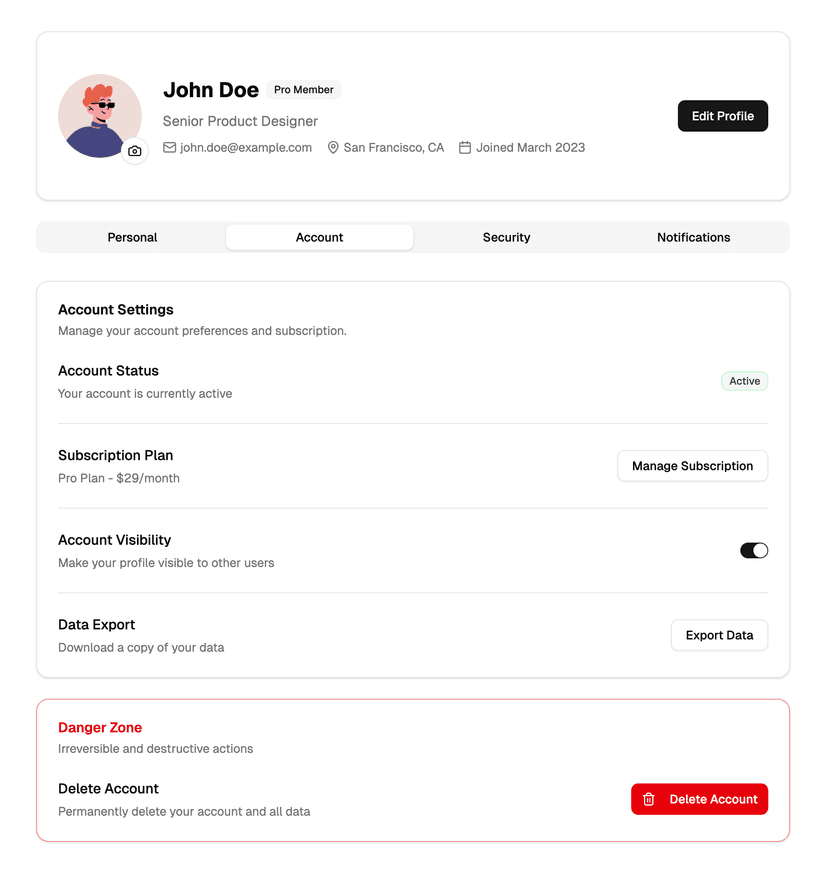 Shadcnexamples: Shadcn UI Components and Blocks