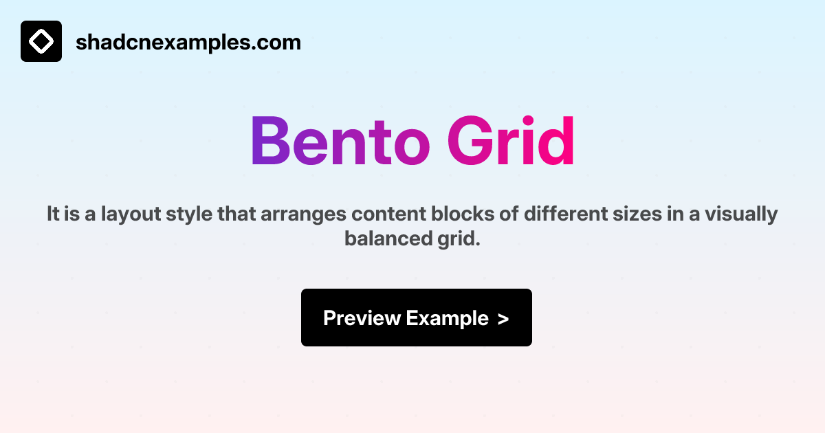 Bento Grid - Shadcn UI Examples and Components